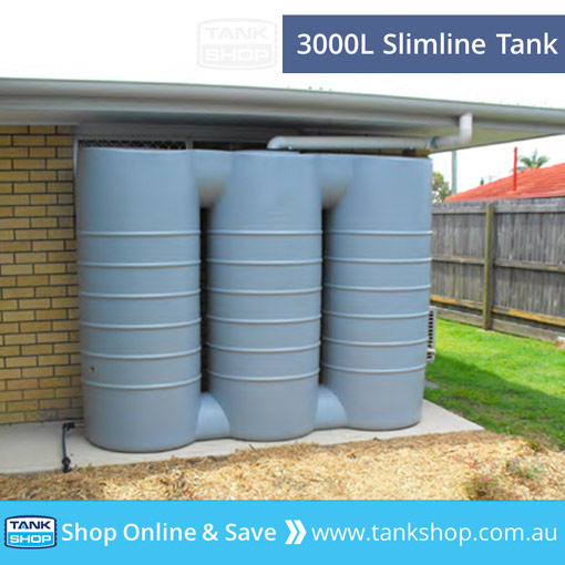 3000 Litre Slimline Poly Water Tank (QTank) - 835mm x 2725mm x 1950mm ...