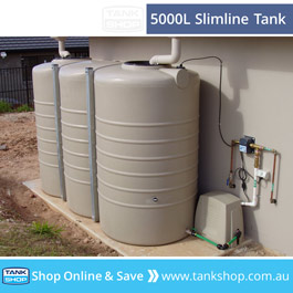 5000 Litre Slimline Poly Water Tank (QTank) - 1170mm x 2900mm x 1920mm ...