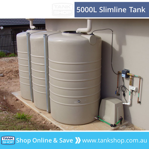 5000 Litre Slimline Poly Water Tank (QTank) - 1170mm x 2900mm x 1920mm ...