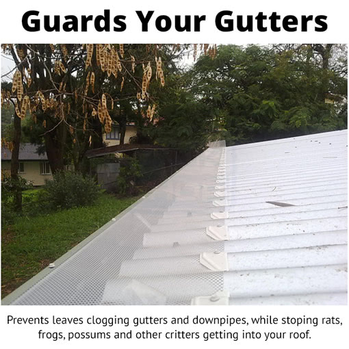 2mm Aluminium Gutter Mesh for Tile Roof ~ 500mm wide (Blue Mountain ...