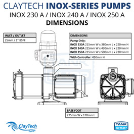 ClayTech Inox 250A Multistage Pressure Pump - ClayTech Inox Series ...