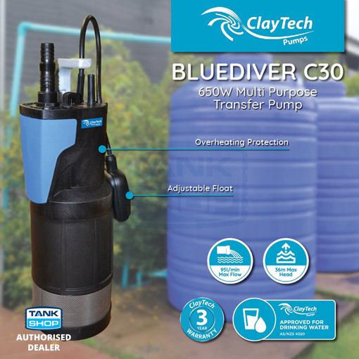 ClayTech Submersible Pumps - Rainwater Pressure Pumps - Tank Shop