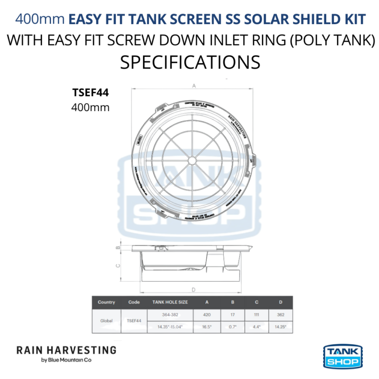 Rainwater Tank Inlet - Inlet Screens, Covers & Filtration - Tank Shop
