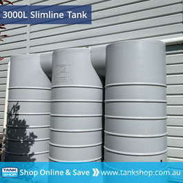 3000 Litre Slimline Poly Water Tank (QTank) - 835mm x 2725mm x 1950mm ...