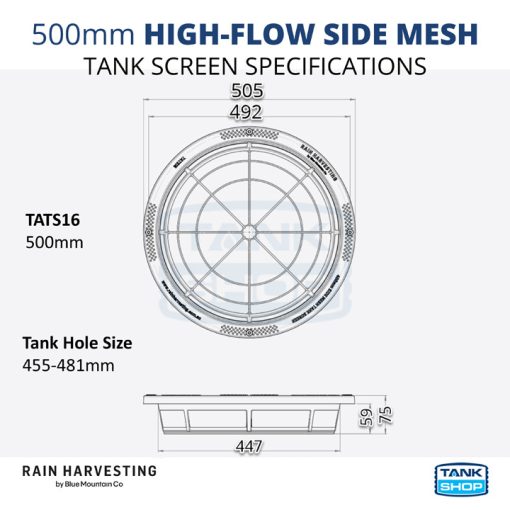 500mm Tank Screen - Tank Shop